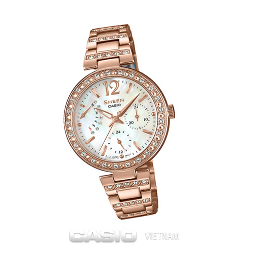 ĐỒNG HỒ NỮ CASIO SHEEN SHE-3043PG-7A Rose Gold Sang trọng - Chống nước ...